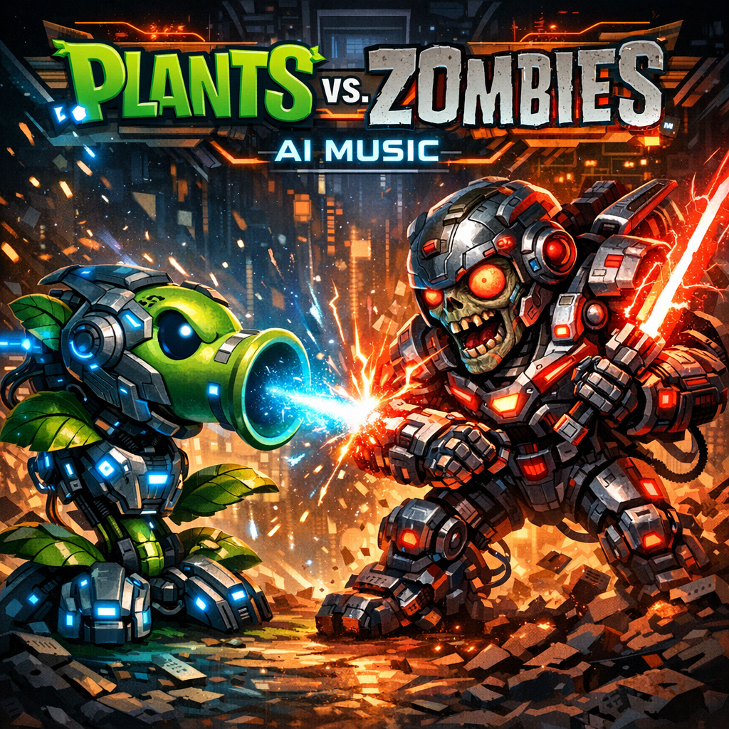 Cyber PVZ (AI Music) - AI Workshop / 2D Арт / Дизайн - XGM